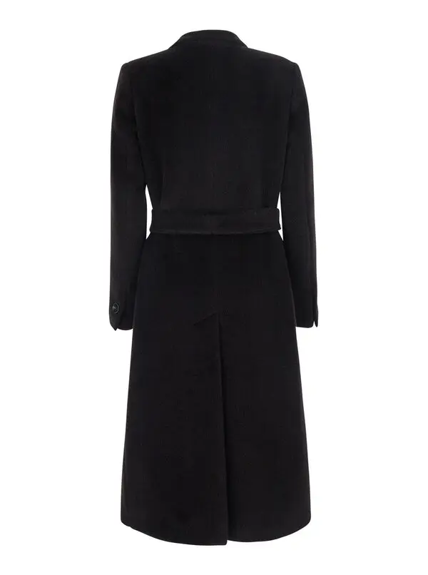 Tagliatore Brown Double-breasted Wool Coat With Belt - Multicolor