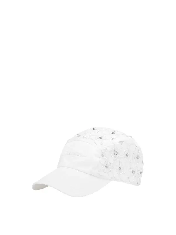 Dolce & Gabbana Drill Baseball Cap With Rhinestones - White