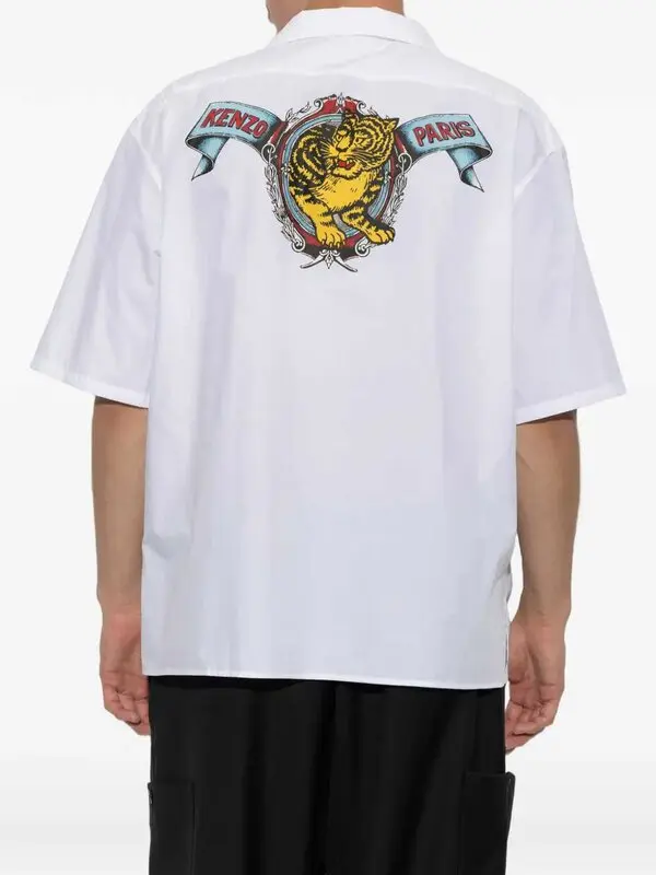Kenzo Short-sleeved Shirt With Tiger Print