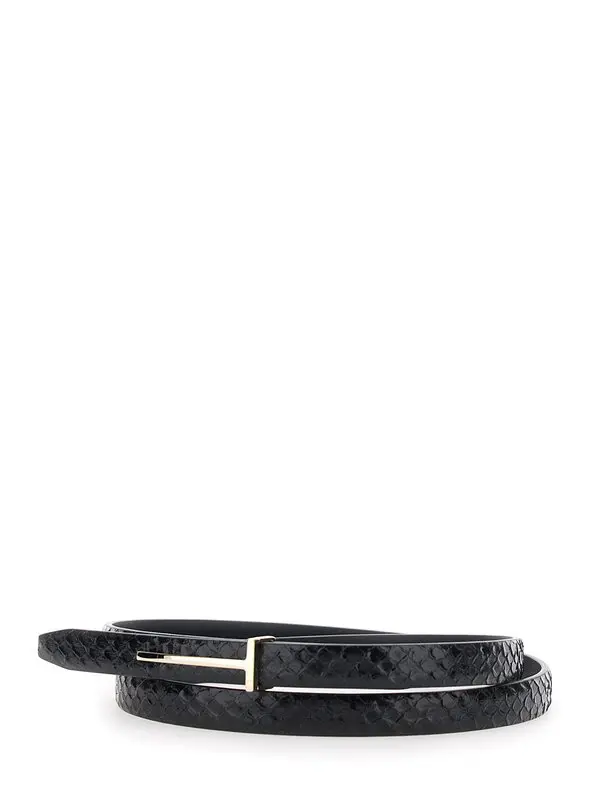 TOM FORD Semi Shiny Printed Python Belt