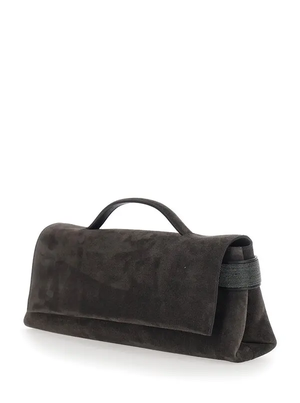 Brunello Cucinelli Suede Clutch With Side Detail - Multicolor