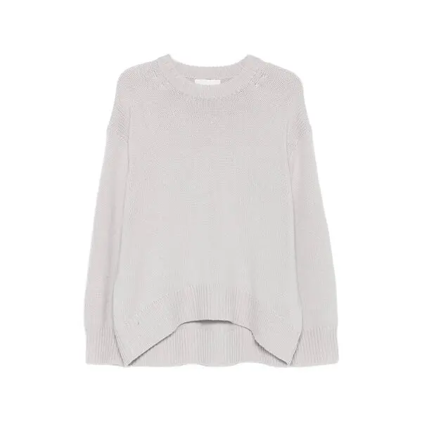 LISA YANG Grey Cashmere Crew Neck Long Sleeve Jumper - Gray