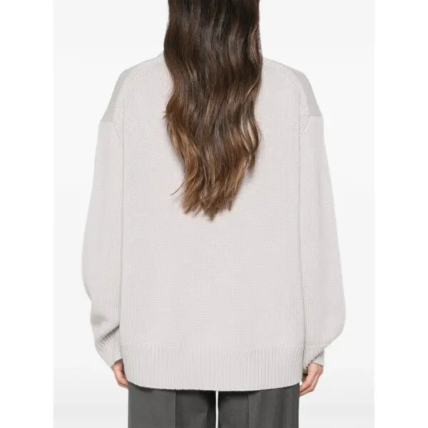 LISA YANG Grey Cashmere Crew Neck Long Sleeve Jumper