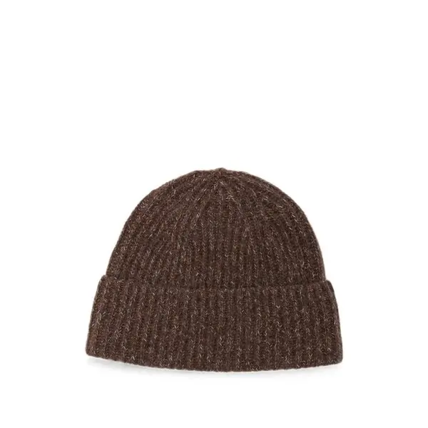 LISA YANG Ribbed Knit Beanie - Brown