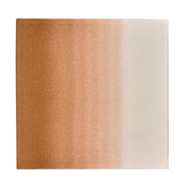 Loewe L Allover Light Motif Silk And Wool Scarf - Cream