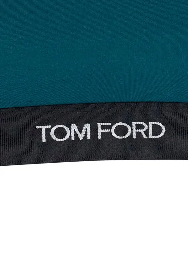 TOM FORD Top With Square Neckline And Logo Lettering On The Front In Tech Fabric For
