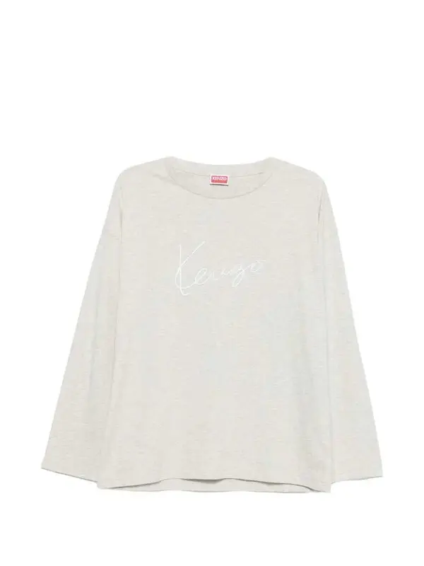 Kenzo Signature Logo Long Sleeve T-shirt - Gray