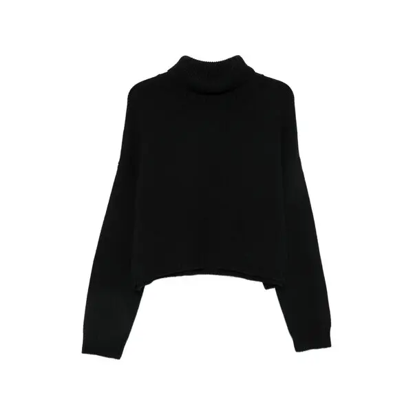 LISA YANG Cashmere Ribbed Knit Roll Neck Jumper - Black