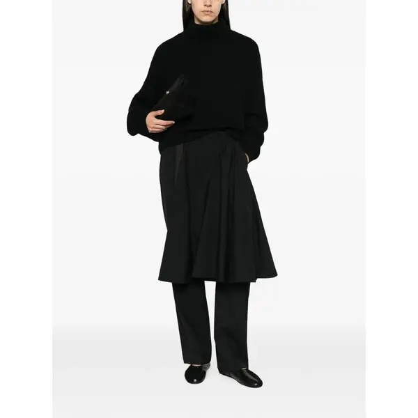 LISA YANG Cashmere Ribbed Knit Roll Neck Jumper - Black