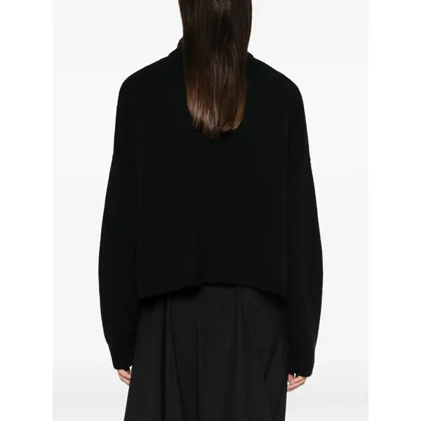 LISA YANG Cashmere Ribbed Knit Roll Neck Jumper - Black