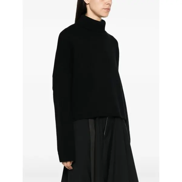 LISA YANG Cashmere Ribbed Knit Roll Neck Jumper - Black