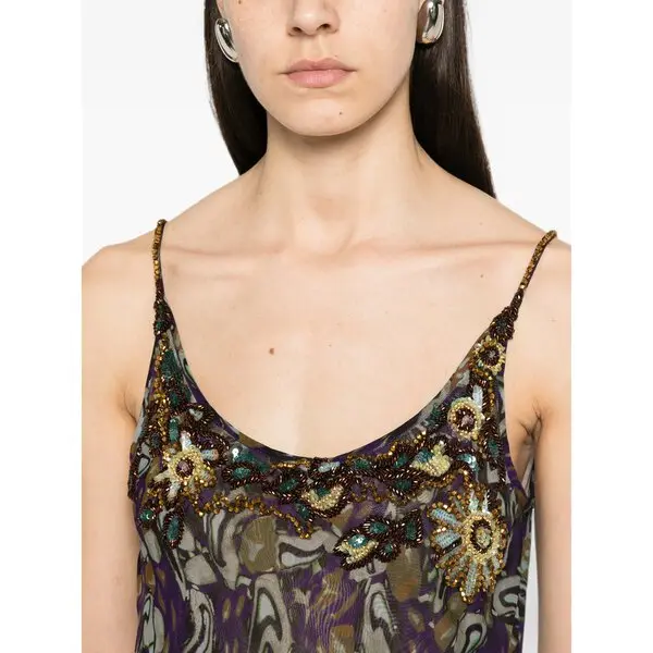 Dries Van Noten Beaded Abstract Print Cocktail Dress
