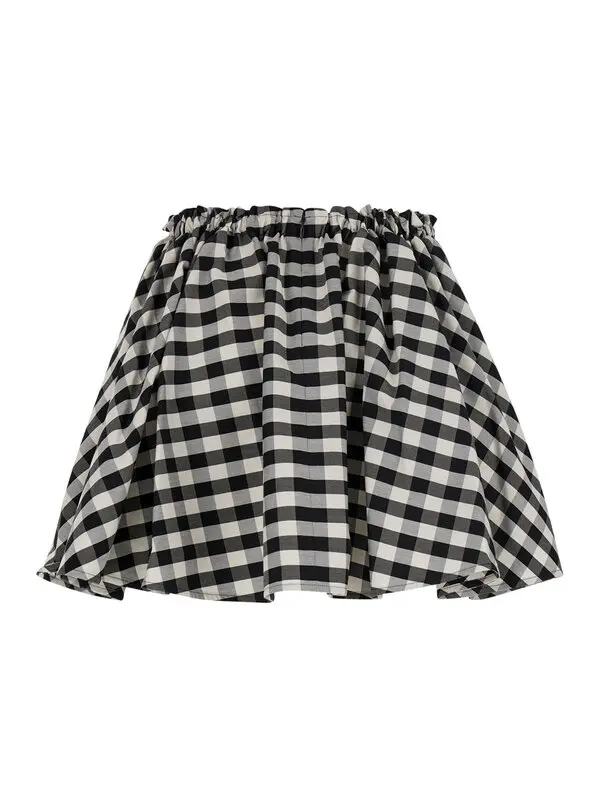 Givenchy Checked Cotton Blend Skirt With Belt - Multicolor