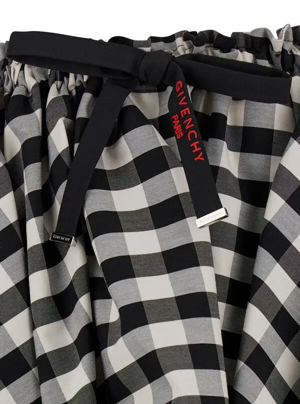 Givenchy Checked Cotton Blend Skirt With Belt - Multicolor
