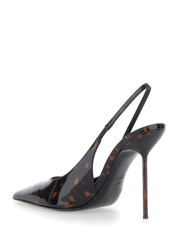 Paris Texas Lidia Slingback Pumps With Tortoiseshell Print - Brown