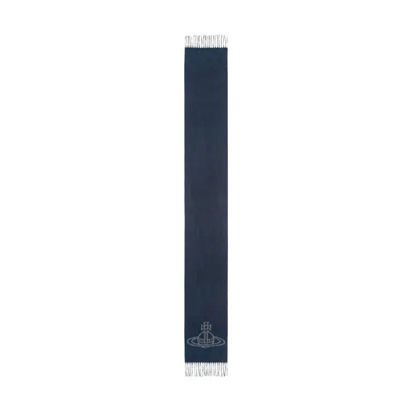 VIVIENNE WESTWOOD Orb Logo Double Face Scarf - Gray