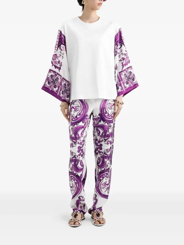 Dolce & Gabbana Majolica Print Blouse - White