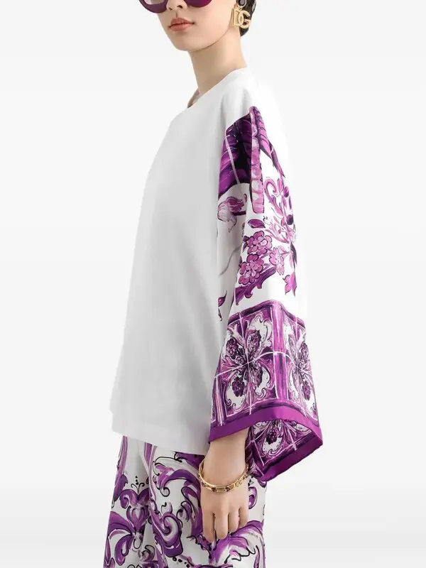 Dolce & Gabbana Majolica Print Blouse - White