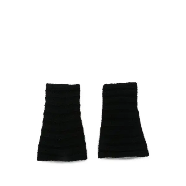 LISA YANG Ribbed Knit Fingerless Gloves - Black