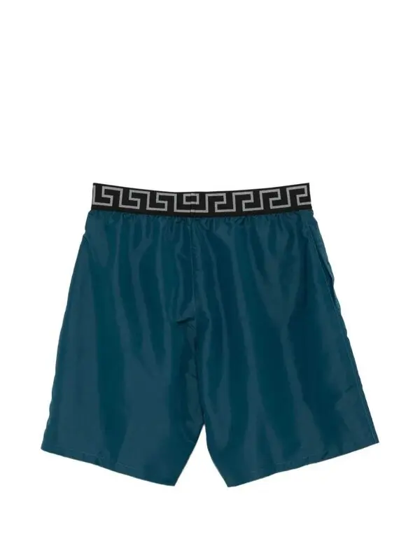 Versace Swim Shorts With Graphic Waistband - Blue