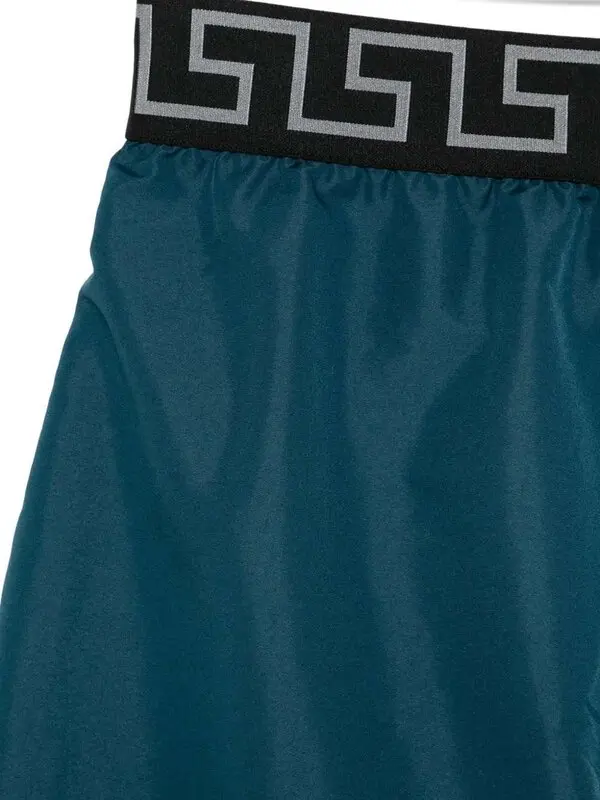Versace Swim Shorts With Graphic Waistband - Blue
