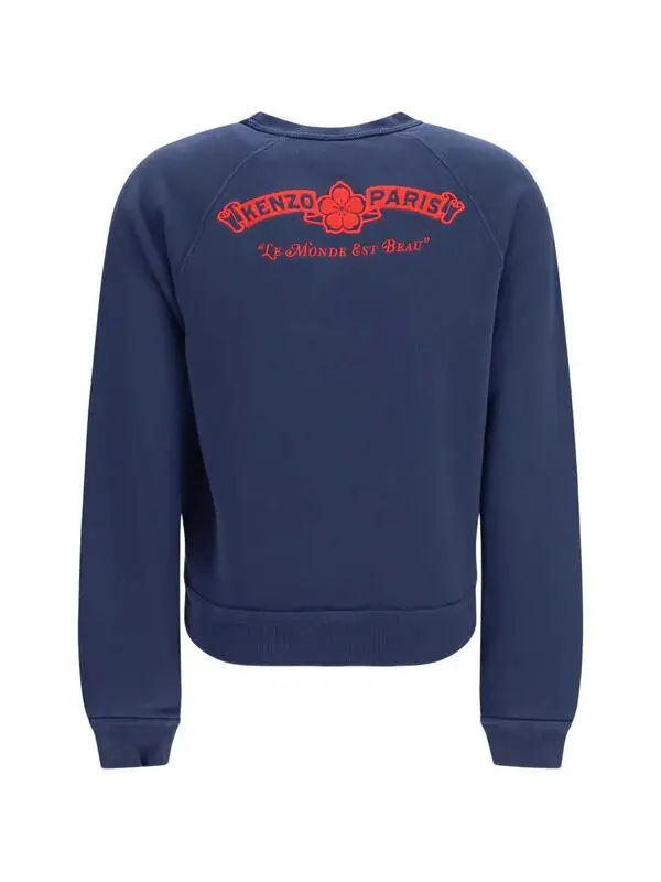 Kenzo Emblem Embroidered Sweater - Blue