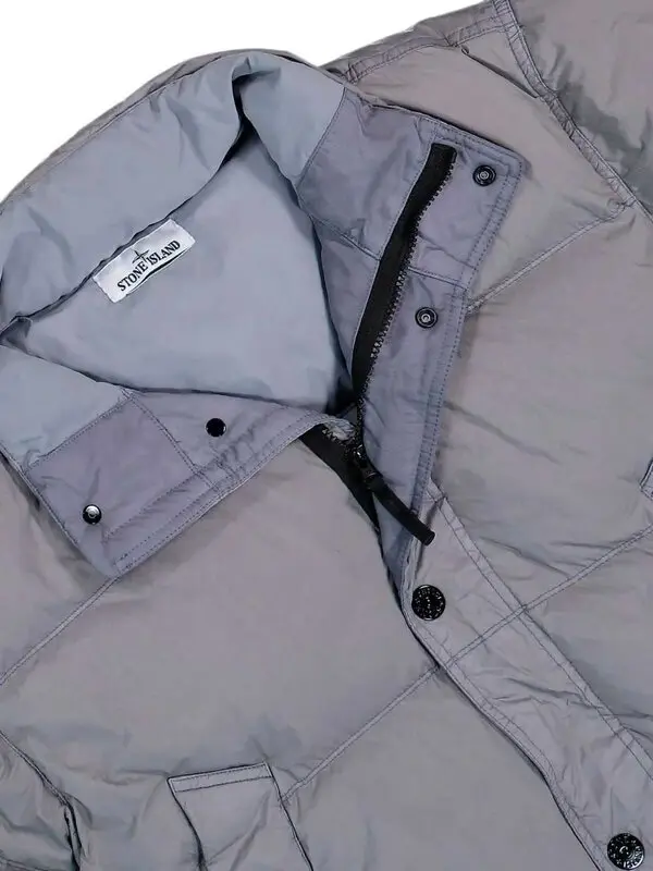 Stone Island Quilted High Neck Down Jacket - Gray