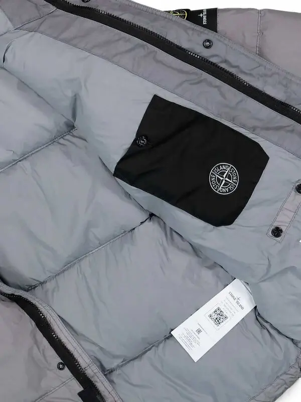 Stone Island Quilted High Neck Down Jacket - Gray