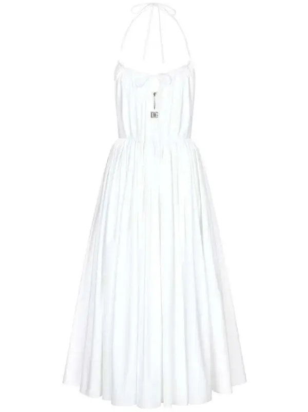 Dolce & Gabbana Halter Neck Midi Dress - White