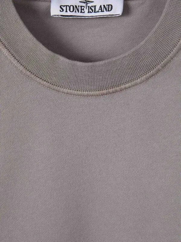 Stone Island Compass Logo Crewneck Sweatshirt - Gray