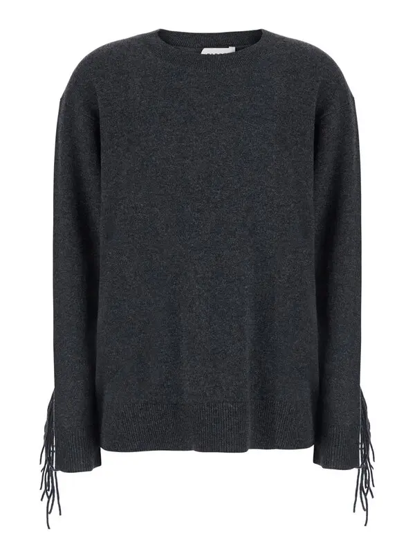 P.a.r.o.s.h Cashmere Sweater With Frayed Details - Gray