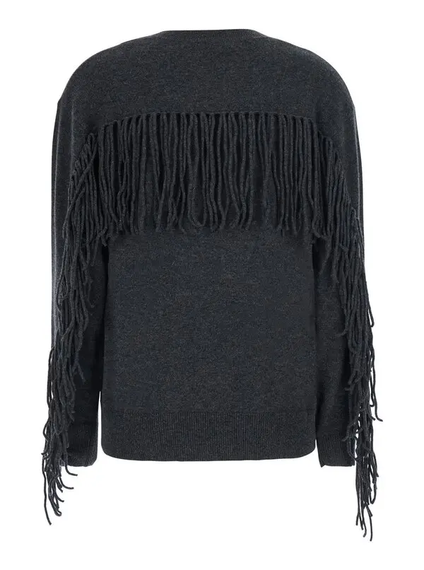 P.a.r.o.s.h Cashmere Sweater With Frayed Details - Gray