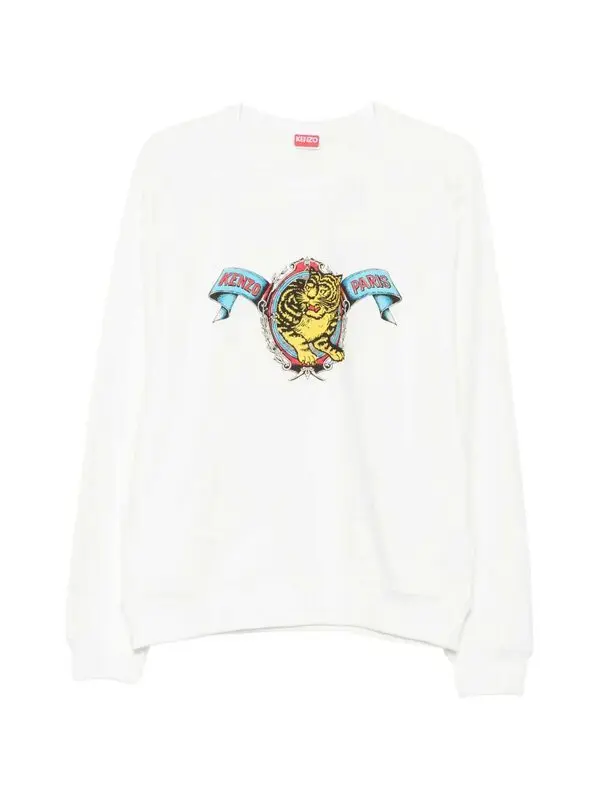 Kenzo Tiger Graphic Print Crewneck Sweatshirt - White