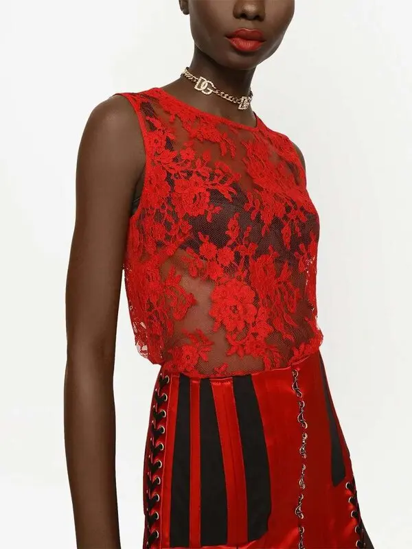 Dolce & Gabbana Chantilly Lace Sleeveless Top