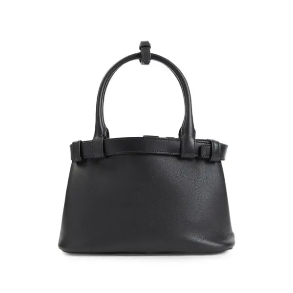 Prada Calf Leather Grained Textured Buckled Shoulder Bag