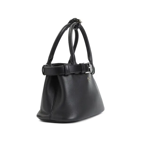 Prada Calf Leather Grained Textured Buckled Shoulder Bag