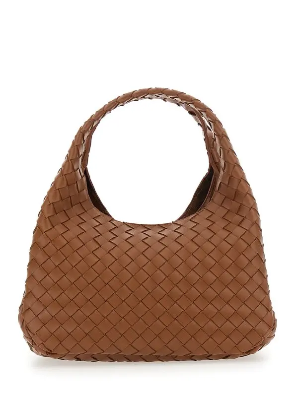 Bottega Veneta Campana Intrecciato 15 Nappa Shoulder Bag - Brown