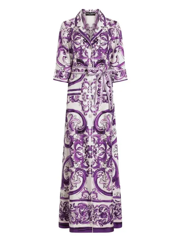 Dolce & Gabbana Printed Silk Midi Dress - Multicolor