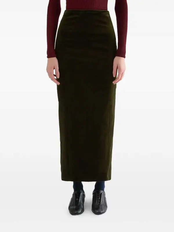 JIL SANDER High-waisted Velvet Maxi Skirt