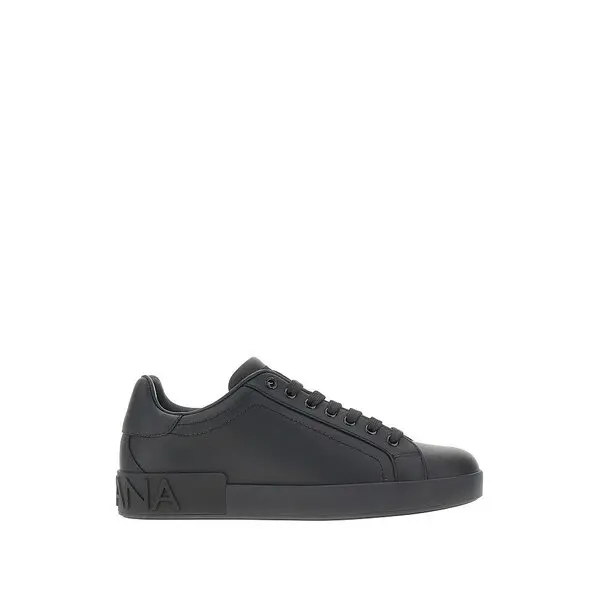 Dolce & Gabbana Portofino Leather Sneakers - Black