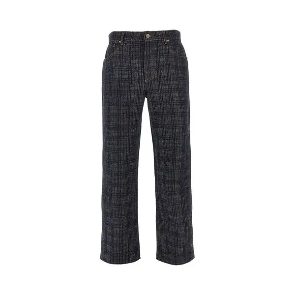 Burberry Check Denim Loose Fit Jeans