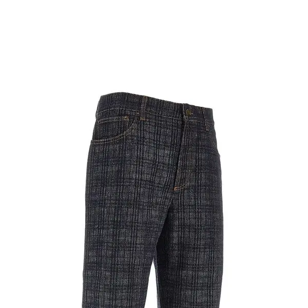 Burberry Check Denim Loose Fit Jeans