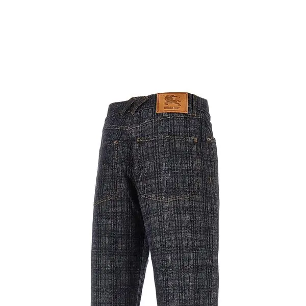Burberry Check Denim Loose Fit Jeans