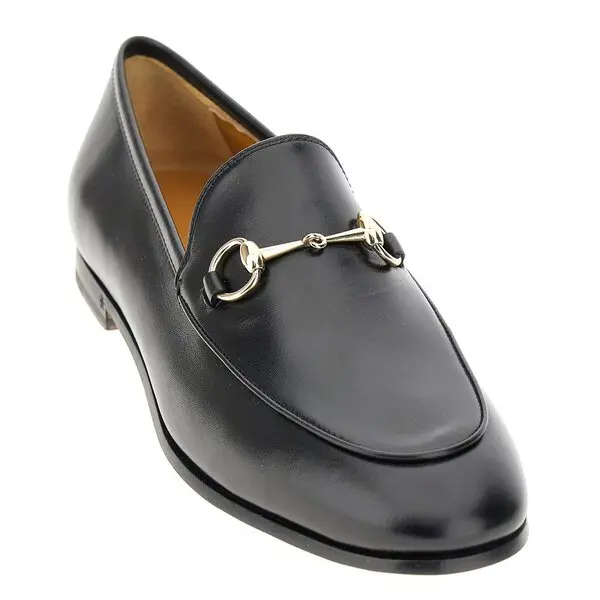 Gucci Leather Jordaan Loafers With Horsebit Detail - Black