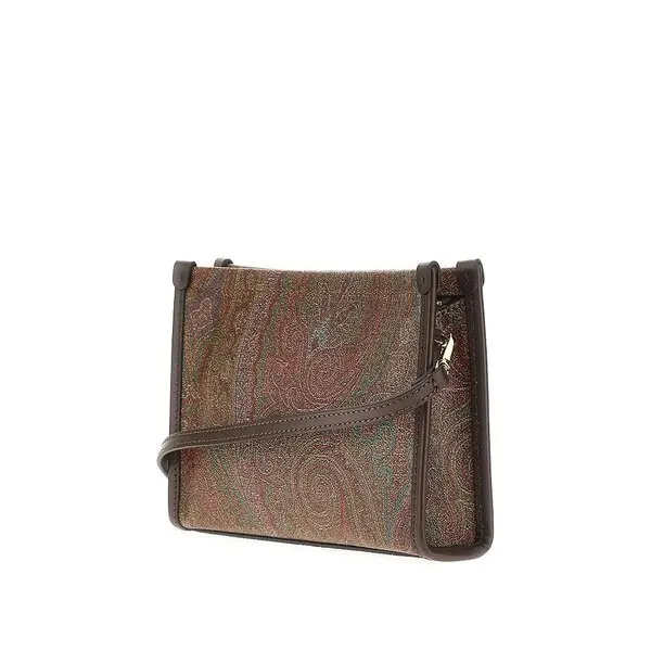 Etro Paisley Pouch With Pegaso Embroidery - Brown
