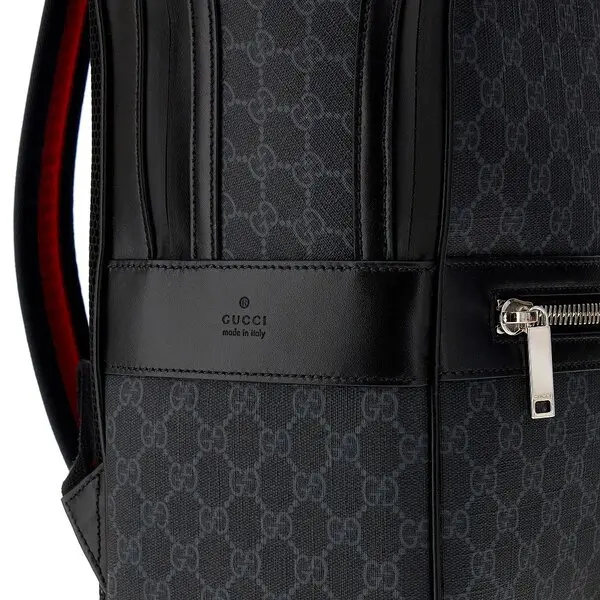 Gucci Gg Supreme Fabric And Leather Backpack