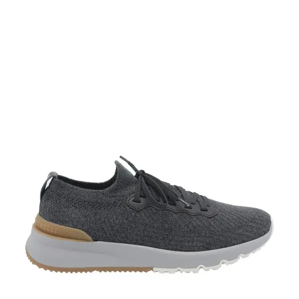 Brunello Cucinelli Fabric Runner Sneakers With Logo - Gray