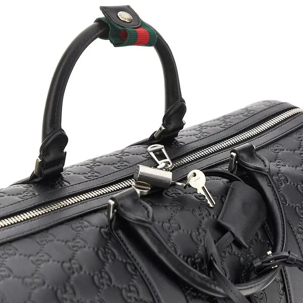Gucci Leather Medium 'gg Emblem' Duffle Bag