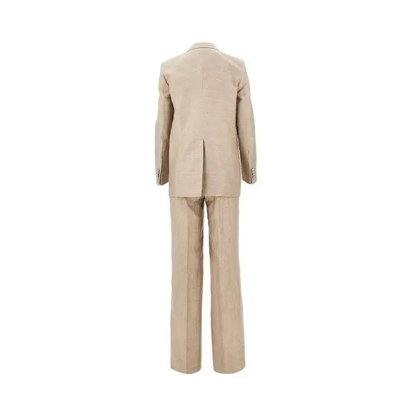 Tagliatore Linen-blend Tailored Suit - Cream