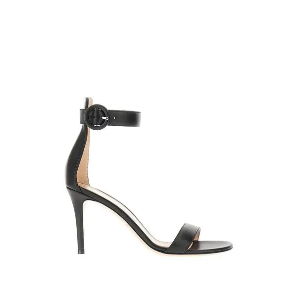 GIANVITO ROSSI Smooth Leather Stiletto Sandals - Black